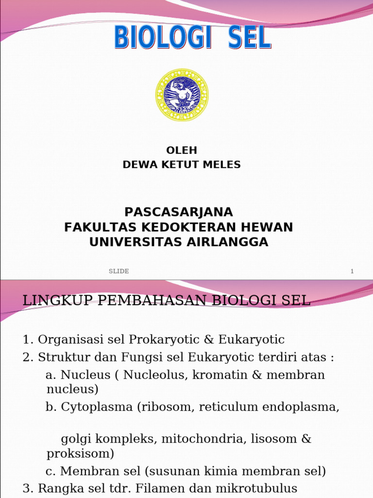 Kuliah S2 Biologi Sel | PDF