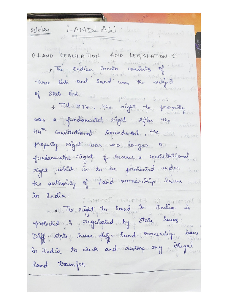 Land Law Notes | PDF