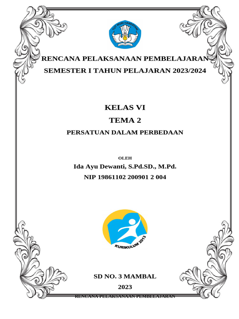 RPP KLS 6 Tema 2 | PDF