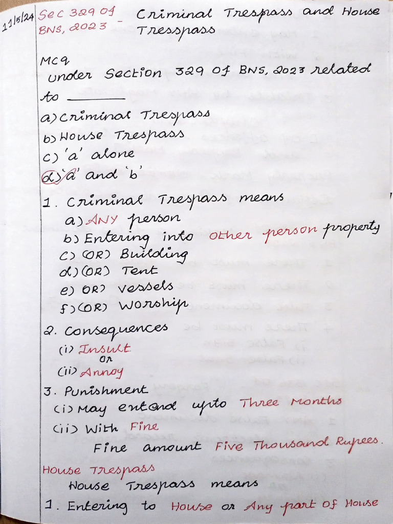 BNS Notes 11.05.2024 | PDF