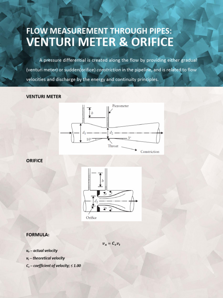 01 Hydrau - Venturi & Orifice | PDF
