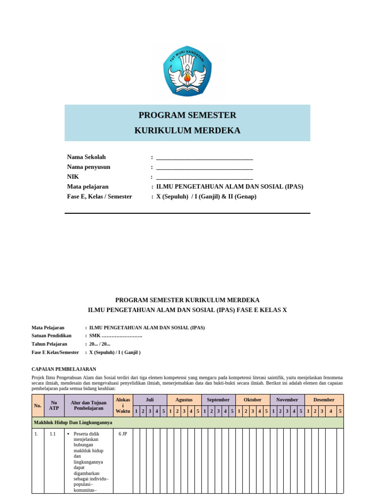 PROMES Kurikulum Merdeka | PDF