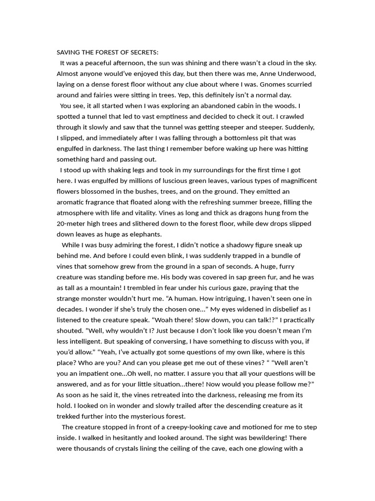 Saving The Forest of Secrets | PDF