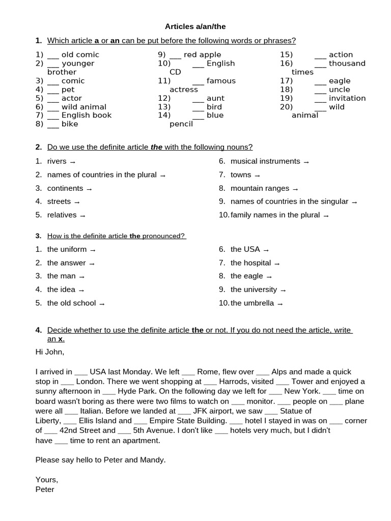 Articles Tasks | PDF