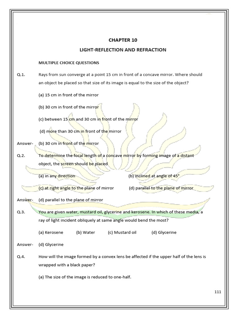 Light Question Bank | PDF