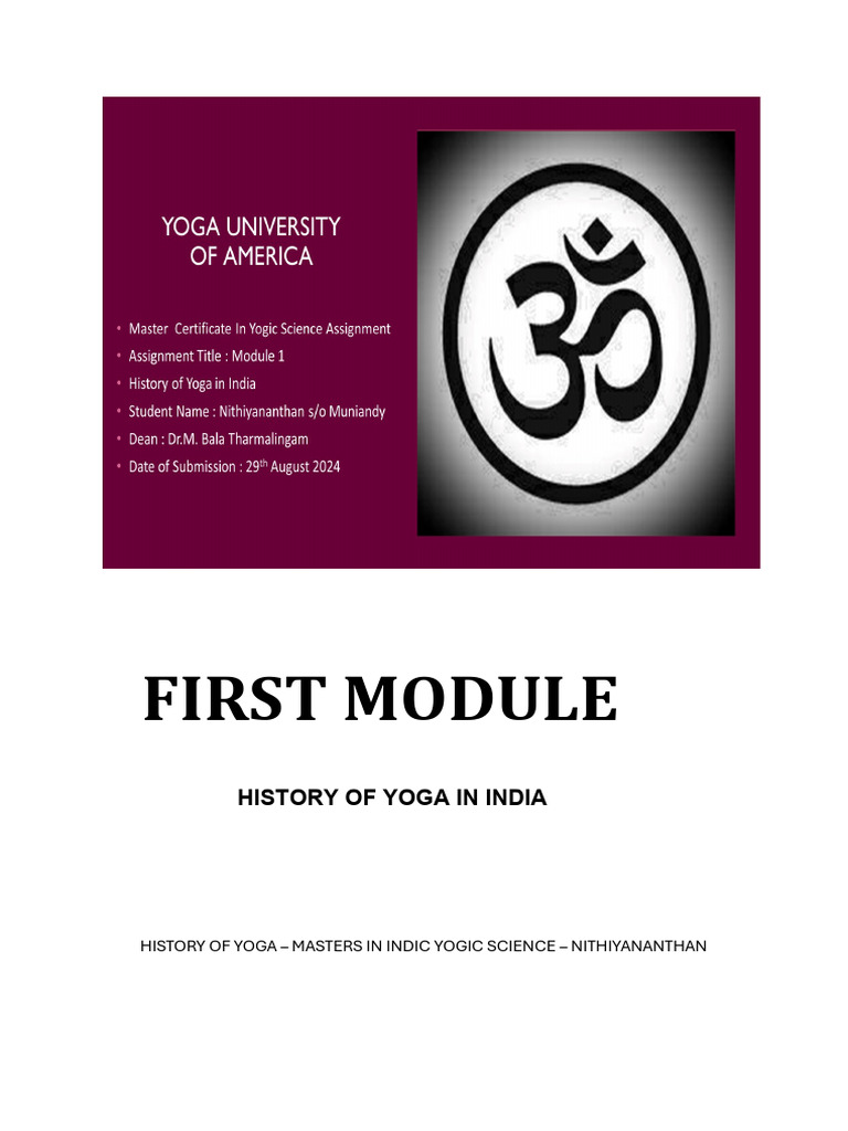 1st Module - History of Yoga | PDF