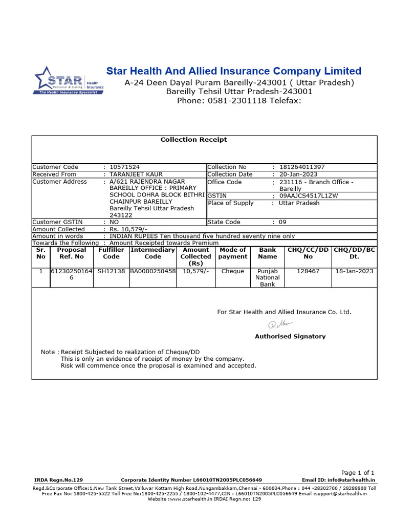 Star Health and Allied Insurance Company Limited | PDF