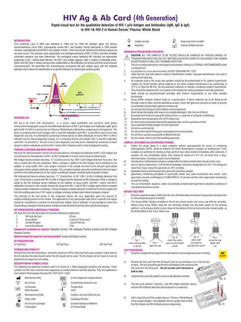 HIV Ag & Ab Card: 4th Gen Testing Guide | PDF | Diagnosis Of Hiv/Aids ...
