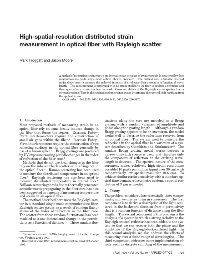 High Spatial Resolution Distributed Stra | PDF
