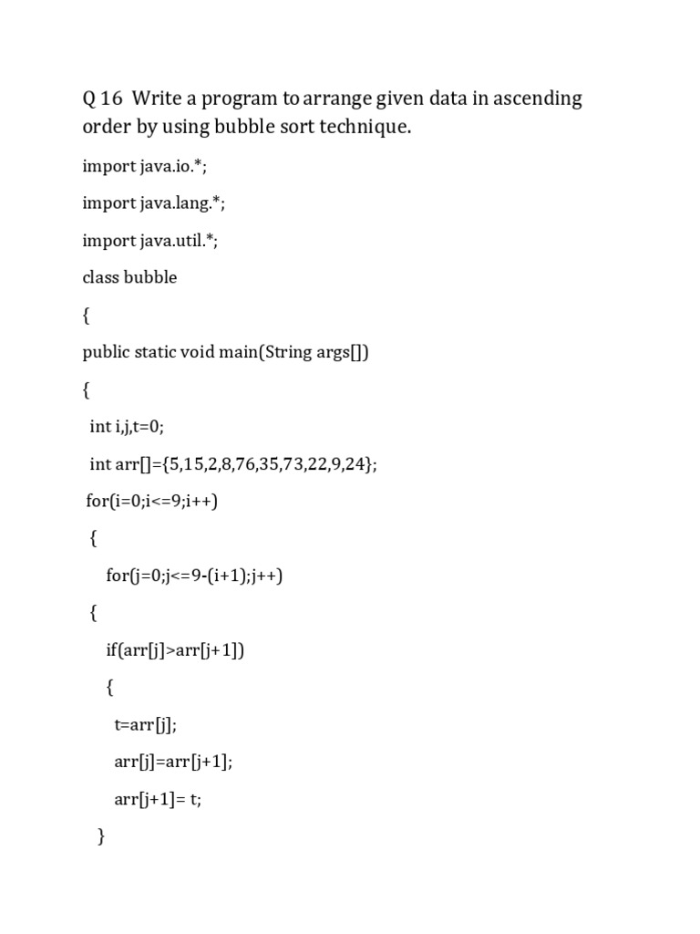 Java Programs for Class 10 Assessment | PDF | Computer Science ...