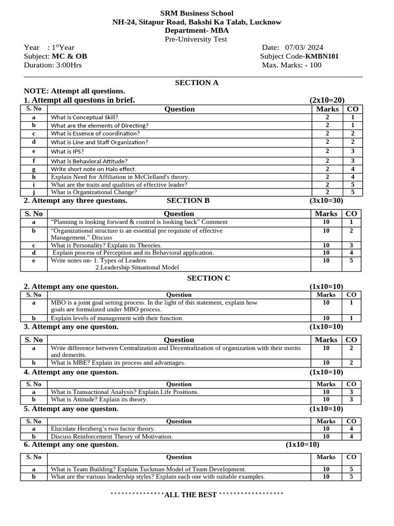 KMBN101 MC & Ob | PDF