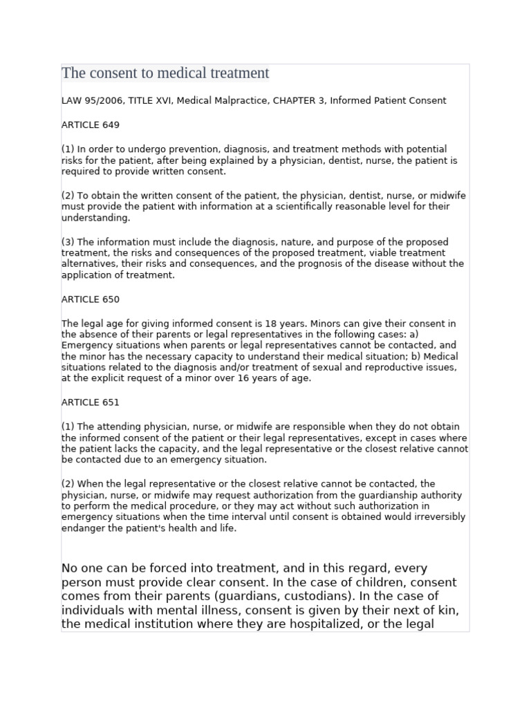 Informed Consent and Medical Confidentiality 2 | PDF