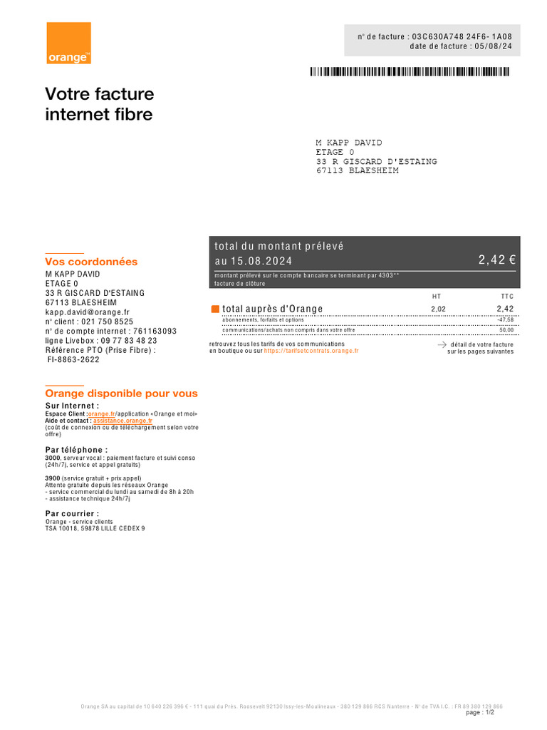 Facture 05 08 2024 | PDF Facture 05 08 2024 | PDF