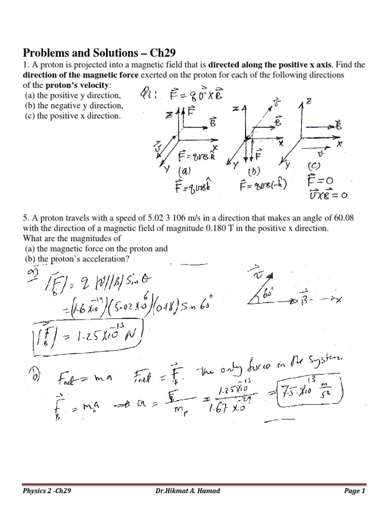 CH 29 Tutorials Problems - With Solutions | PDF
