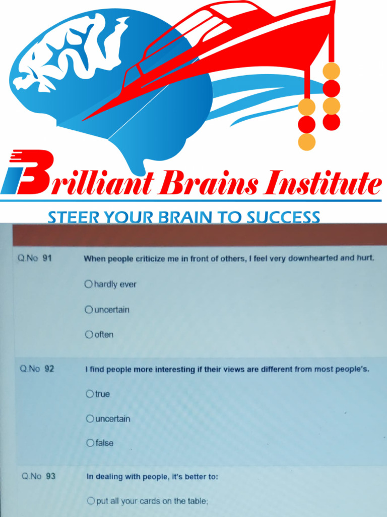 Anglo Psychometric Test Sample Question | PDF