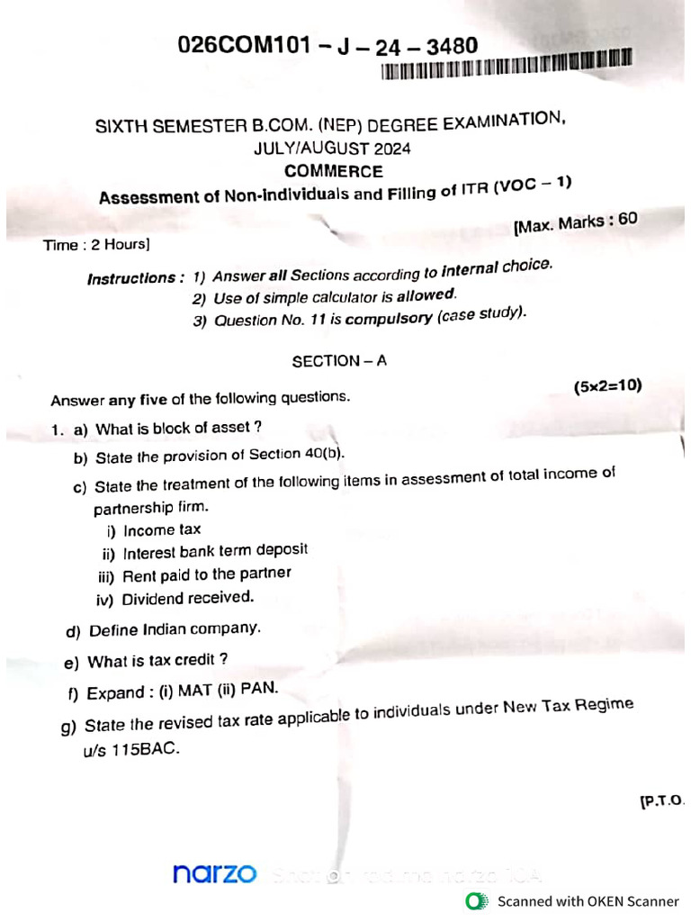 Model Question Paper AOP | PDF