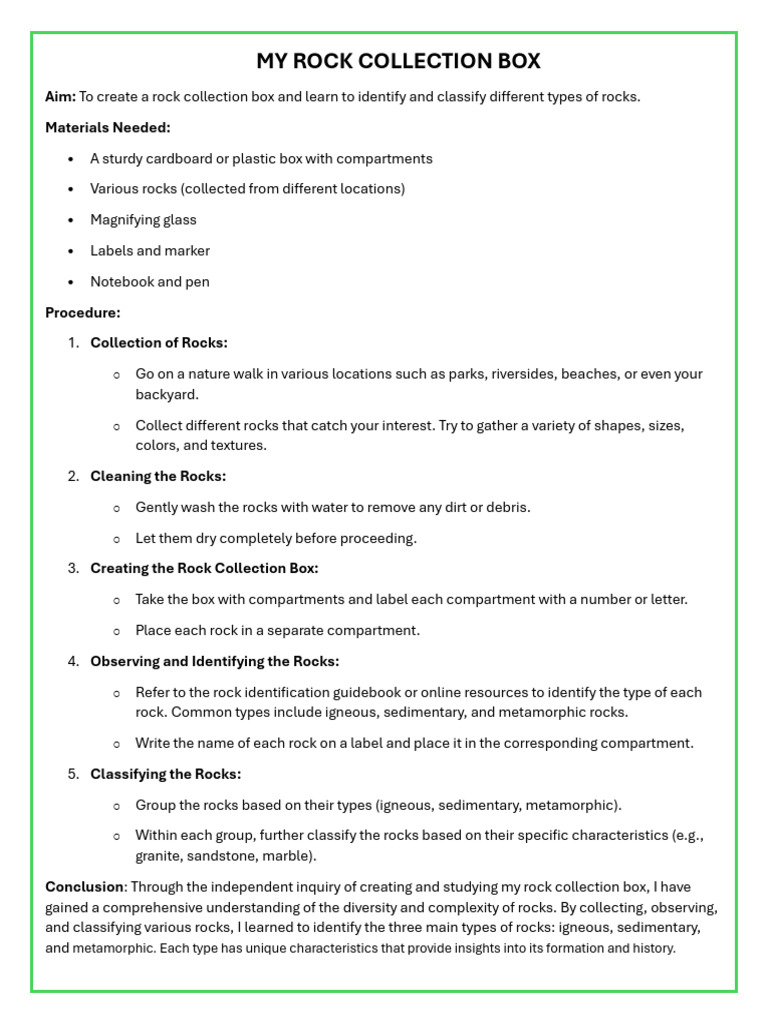 My Rock Collection Box | PDF