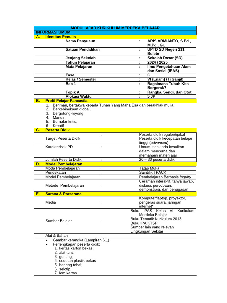 Modul Ajar Kurikulum Merdeka Belajar | PDF