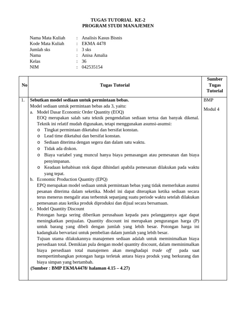 TUGAS 2 - AKB - Anisa Amalia | PDF