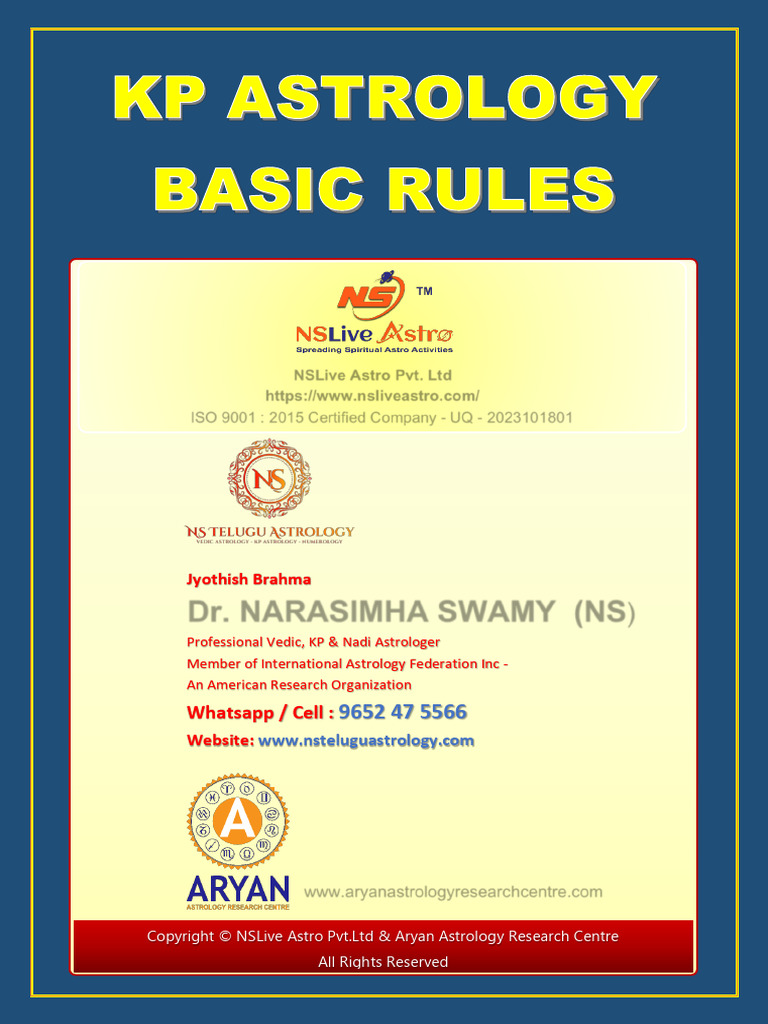 KP Astrology Basic Rules | PDF