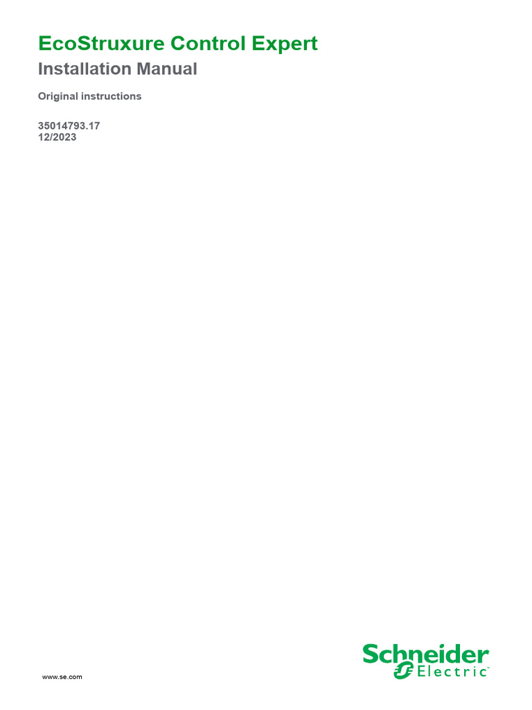 Ecostruxure Control Expert: Installation Manual | PDF