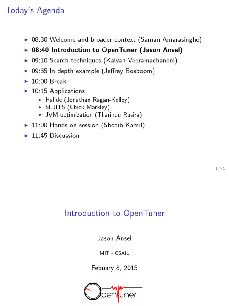 Opentuner Cgo2015 Ansel Opentuner Intro | PDF
