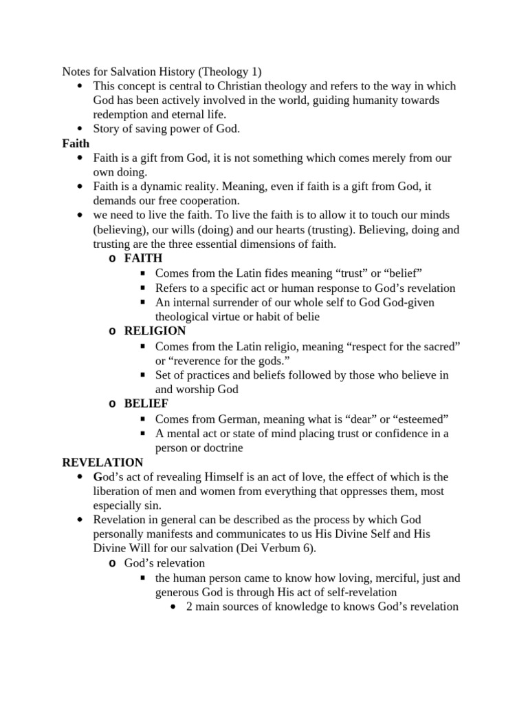 Salvation History Part 1 | PDF