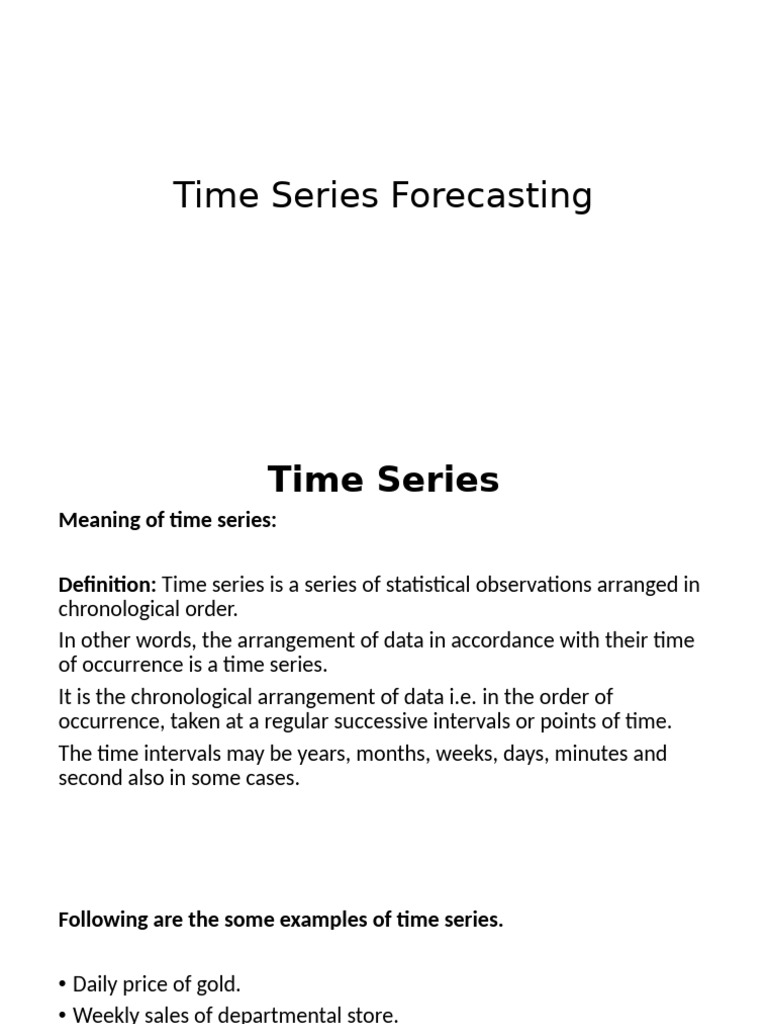 Time Series Forecasting | PDF