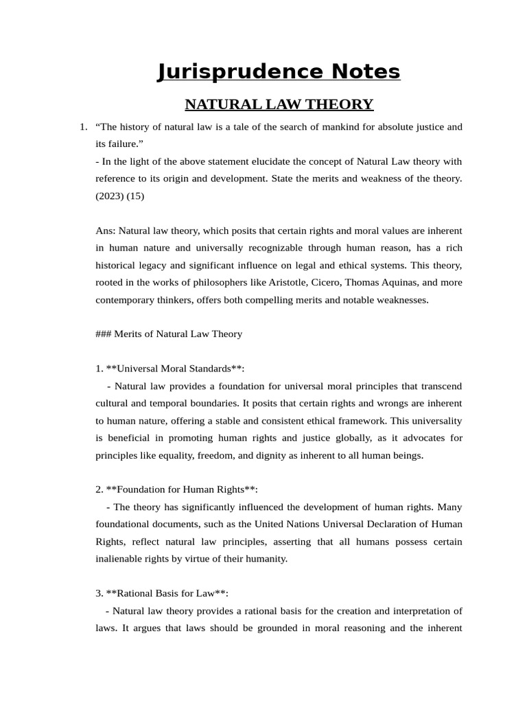 Jurisprudence Notes Sem 4 | PDF