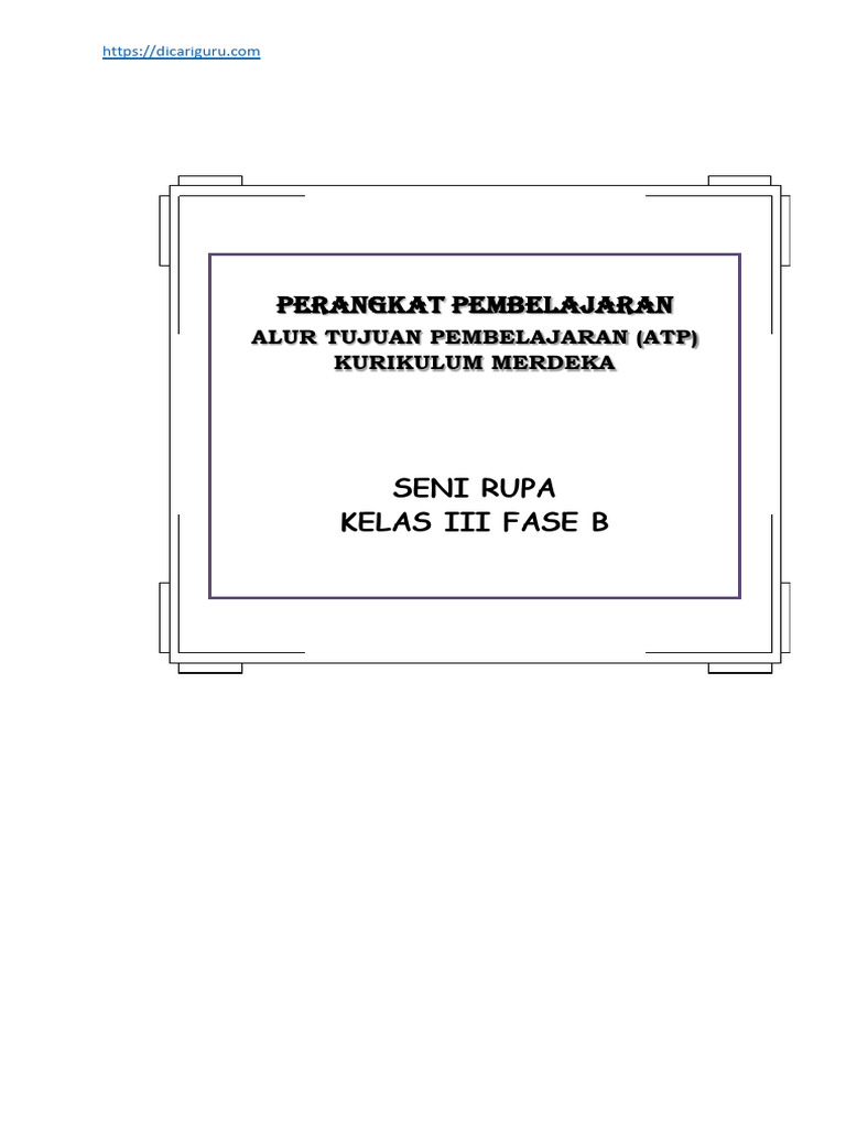 Atp Seni Rupa Kelas 3 | PDF