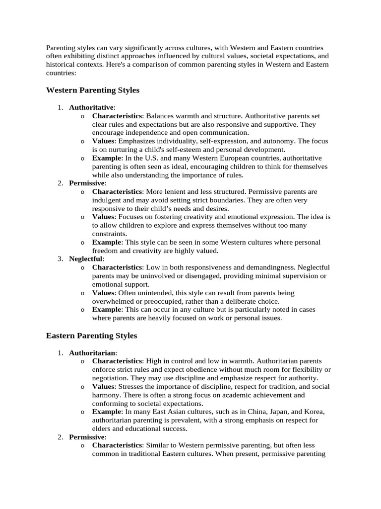 Parenting Styles Can Vary Significantly Across Cultures | PDF