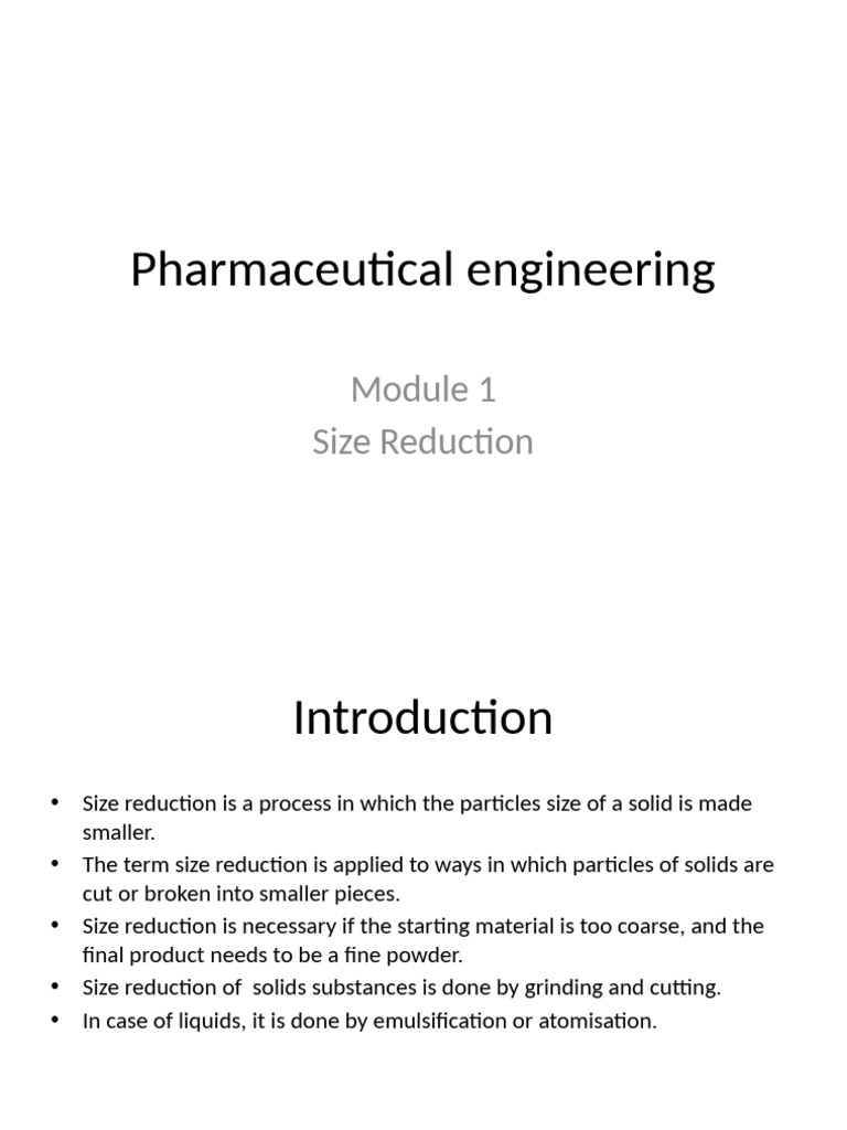 Size Reduction in Pharmaceutical Engineering | PDF | Fracture | Mill ...