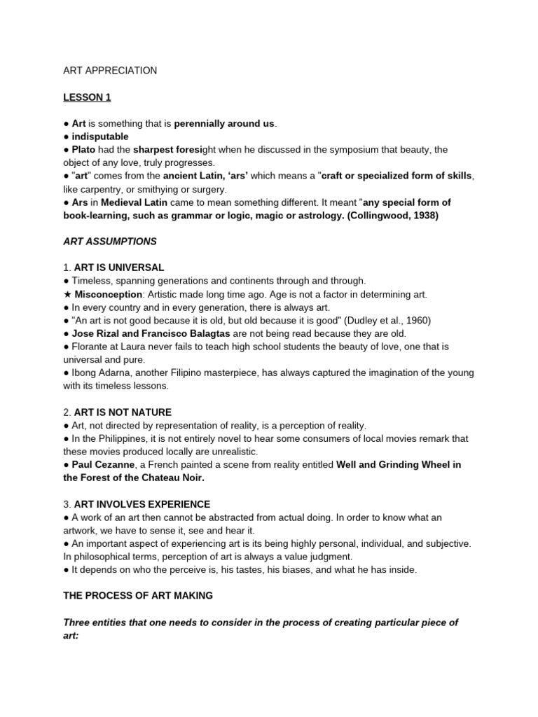 Art Appreciation Reviewer | PDF