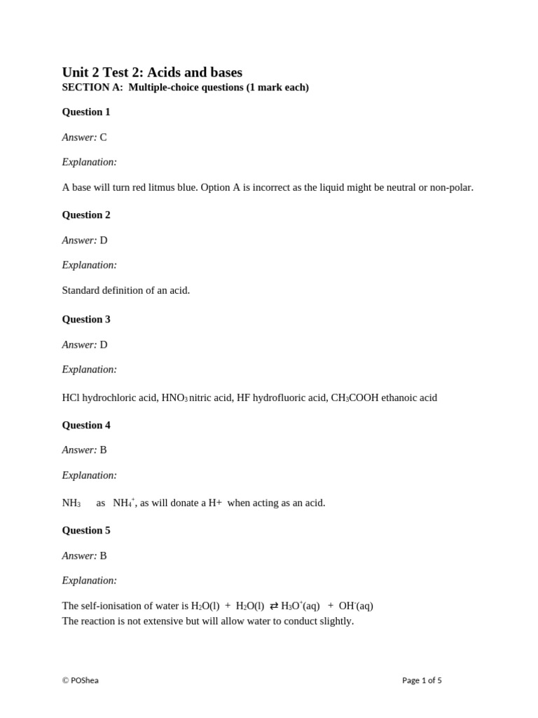 Unit 2 Test 2 Solns | PDF