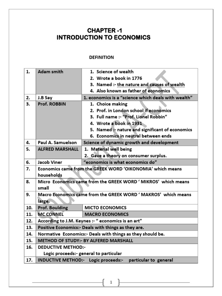 Ecomonics Notes | PDF