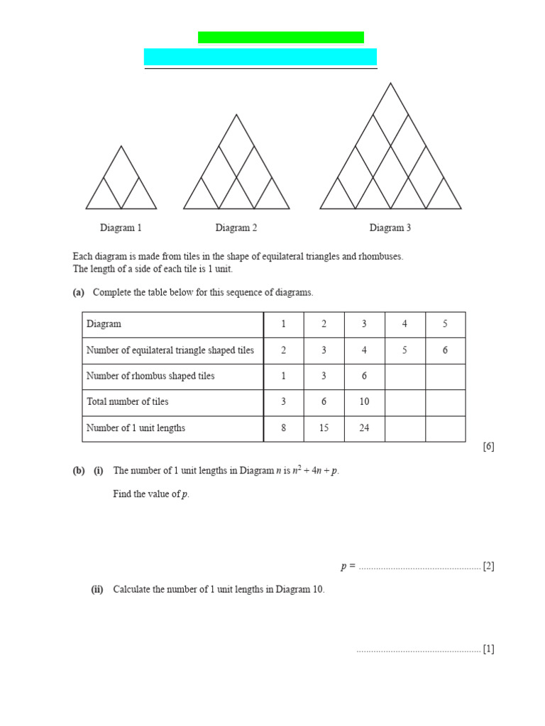 Sequences Patterns Worksheet | PDF