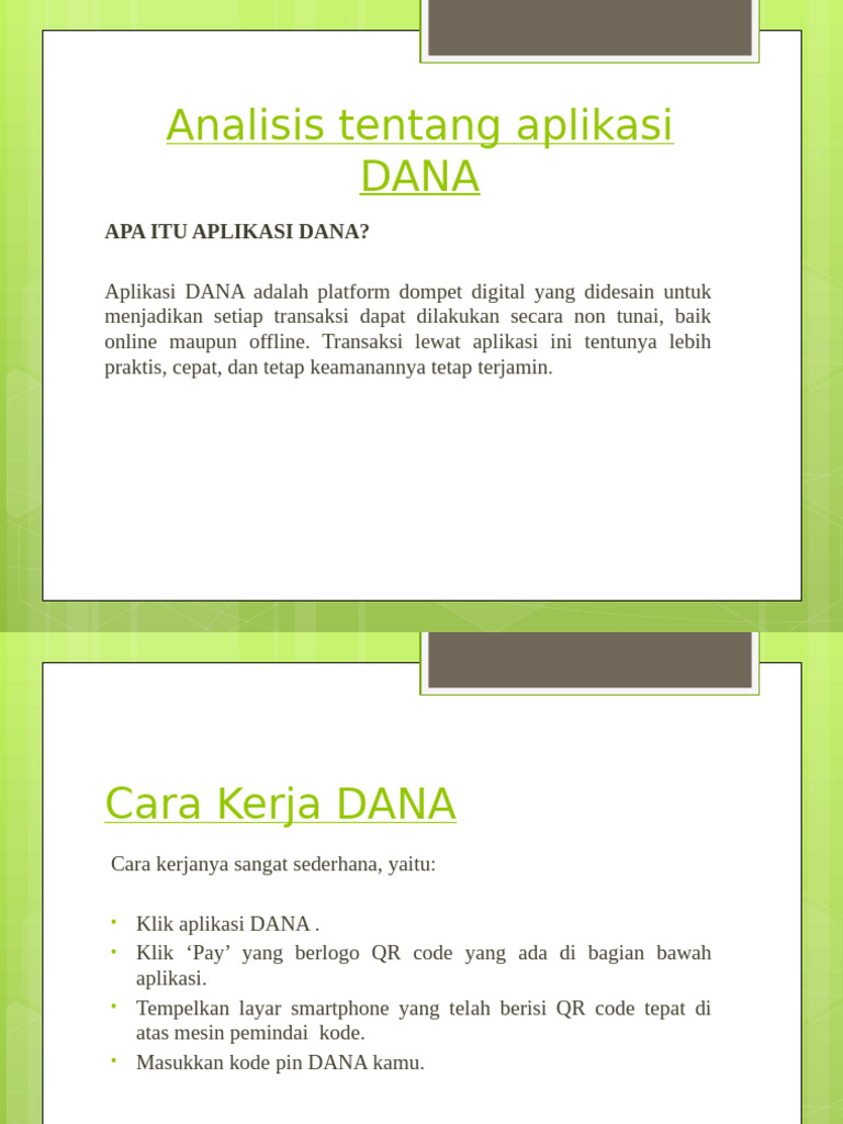Analisis Tentang Aplikasi DANA | PDF
