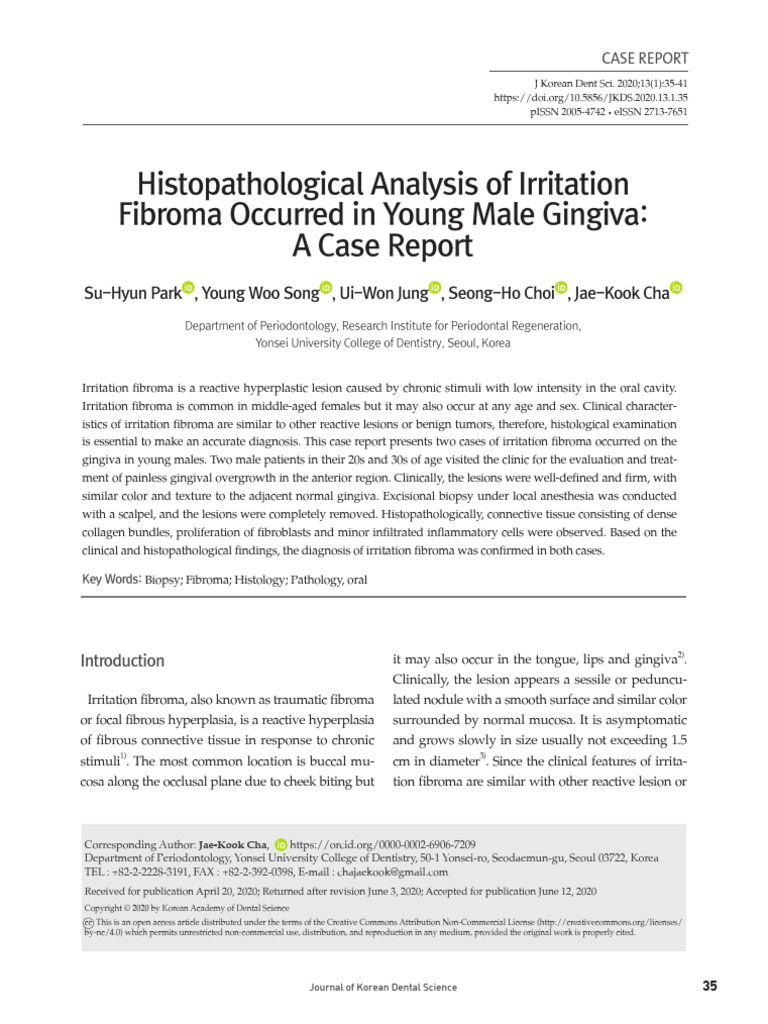 Histopathological Analysis of Irritation Fibroma Occurred in Young Male ...