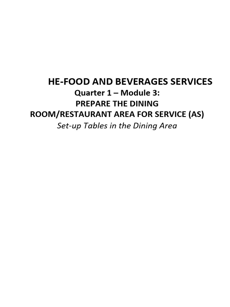 HE - FBS - GR11 - Q1 - MODULE-3 For Teacher | PDF