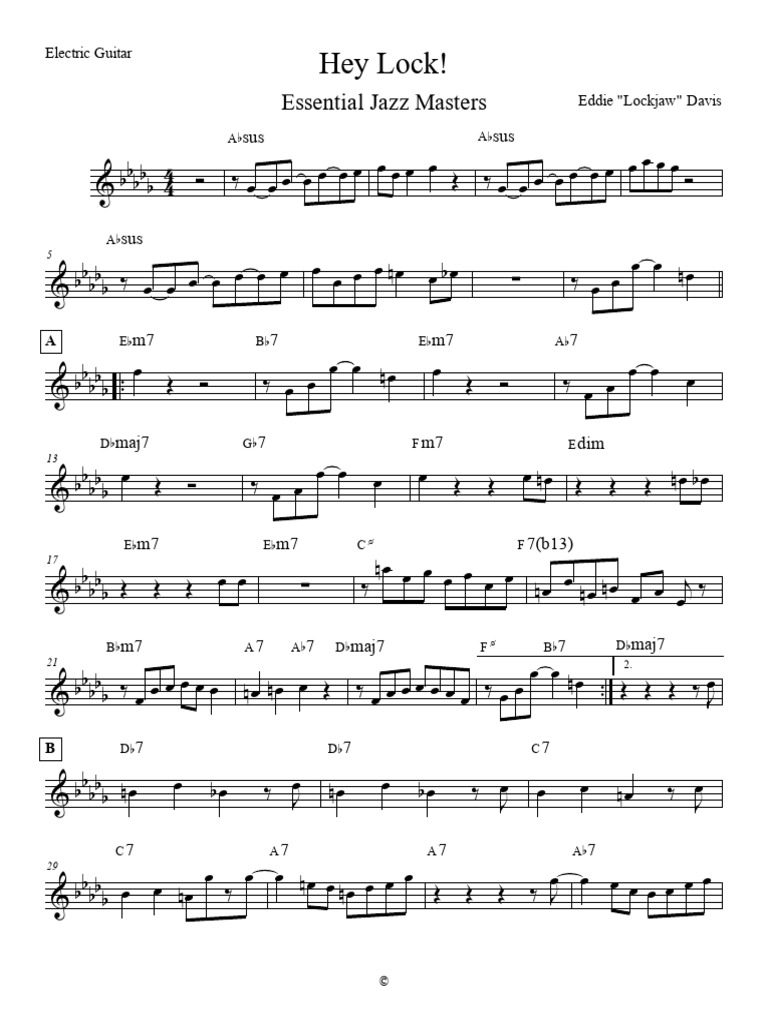 Guitar Hey Lock! - Eddie Davis | PDF