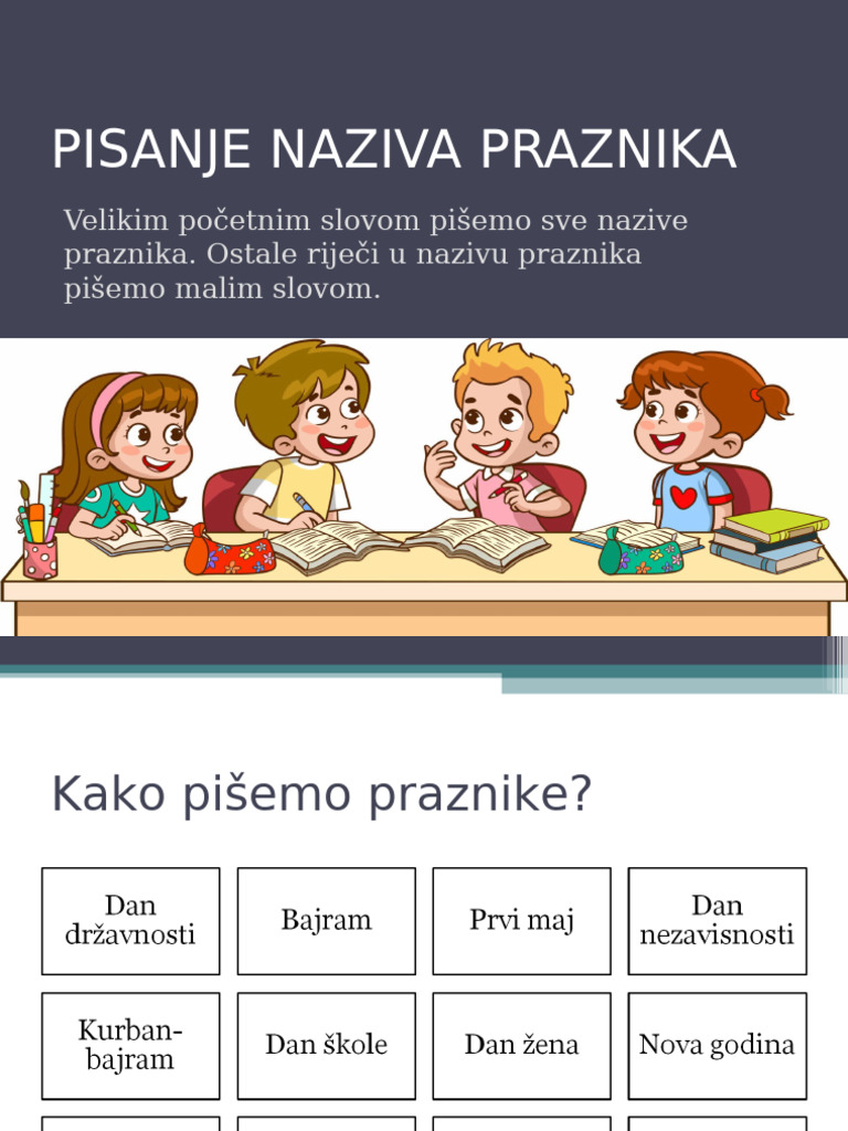 Pisanje Praznika 2. Razred | PDF