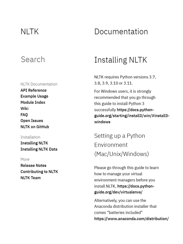 NLTK - Installing NLTK | PDF