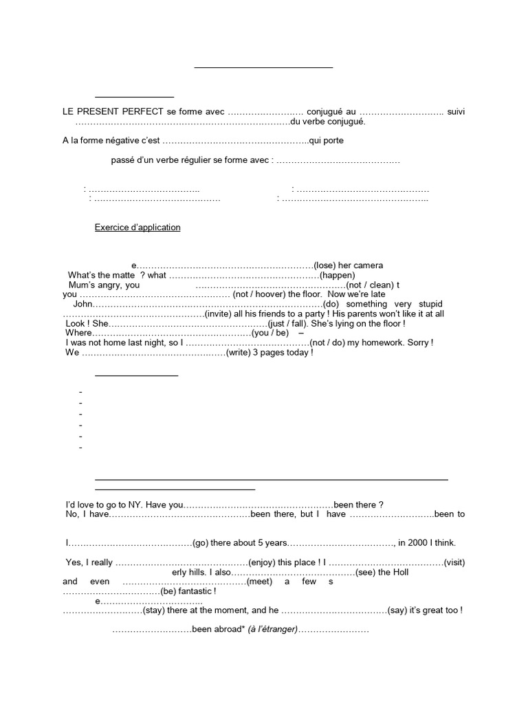 Exos Presentperfect | PDF