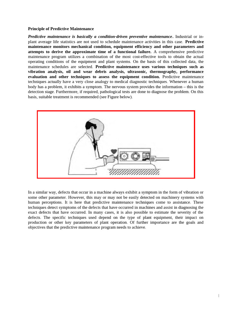 Principle of Predictive Maintenance | PDF