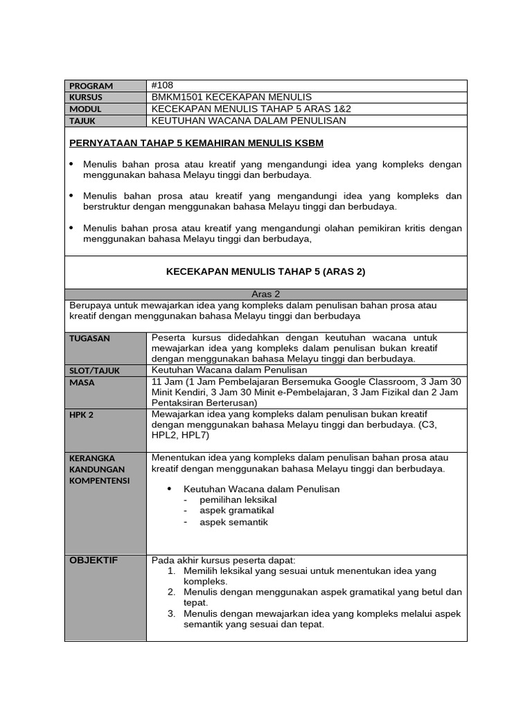 Tajuk 2 Keutuhan Wacana Ipoh 10062022 Siti Salamah Edit | PDF