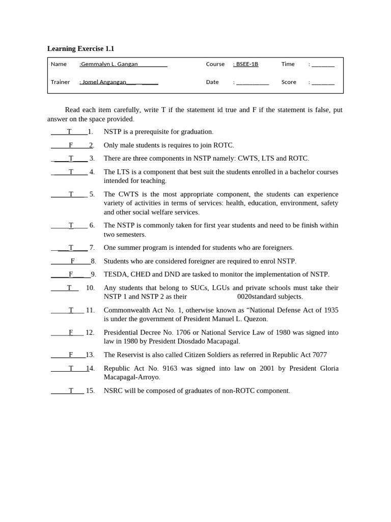 GANGAN, GEMMALYN L.-NSTP-Module1 | PDF