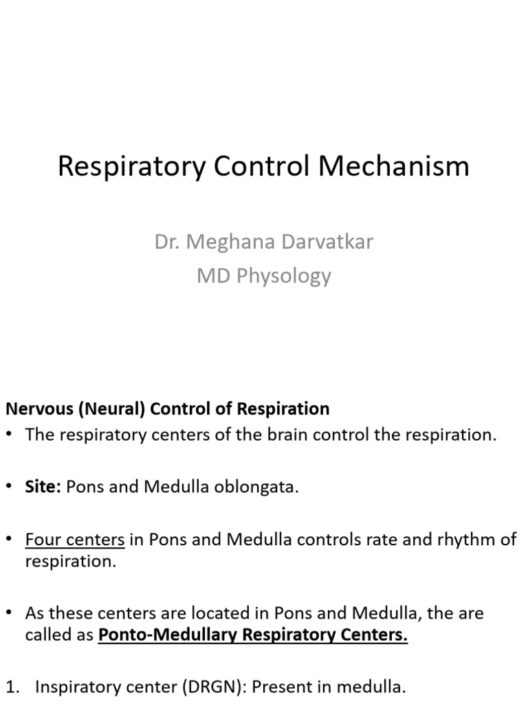 Repiratory Control Mechanism | PDF