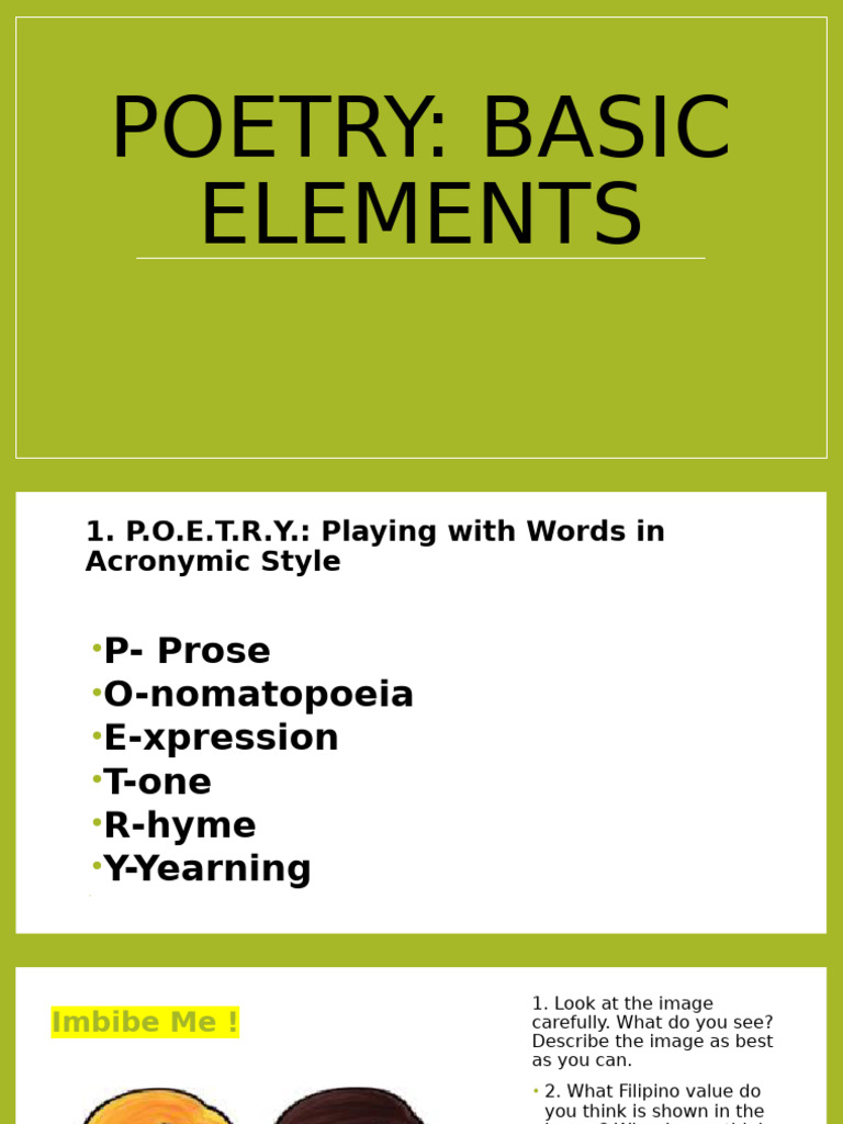 Basic Elements of Poetry | PDF