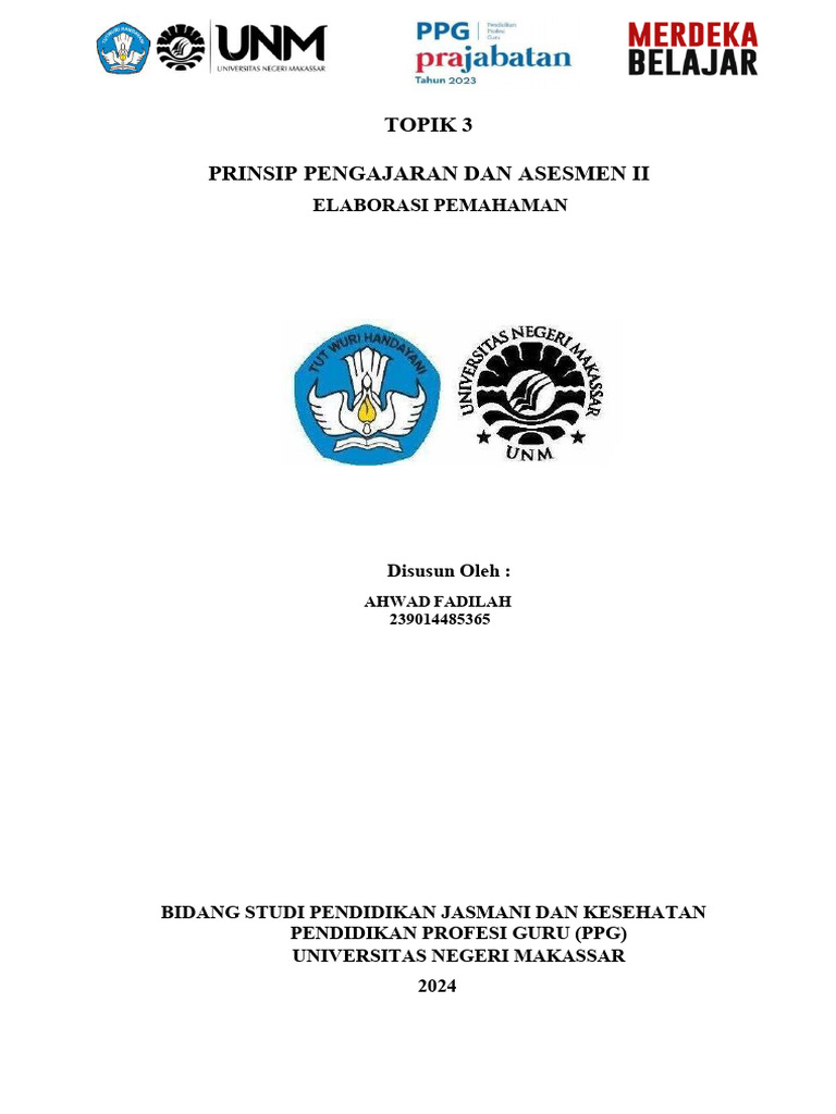 T3 - Elaborasi Pemahaman - Prinsip Pengajaran Dan Asesmen Ii | PDF
