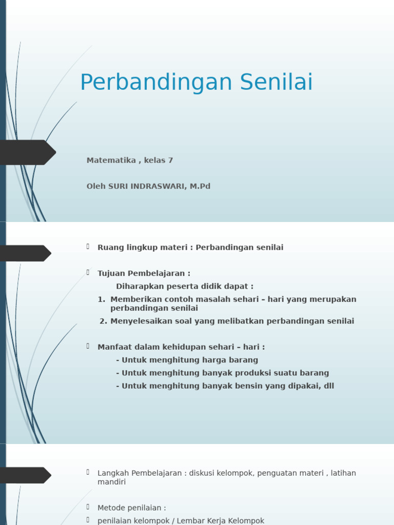 Perbandingan Senilai | PDF